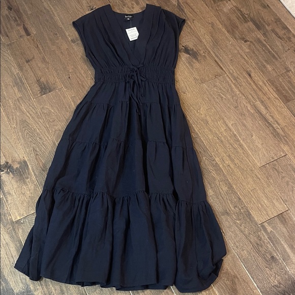 Nicole Miller | Dresses | Nicole Miller Navy Blue Tiered Maxi Dress ...